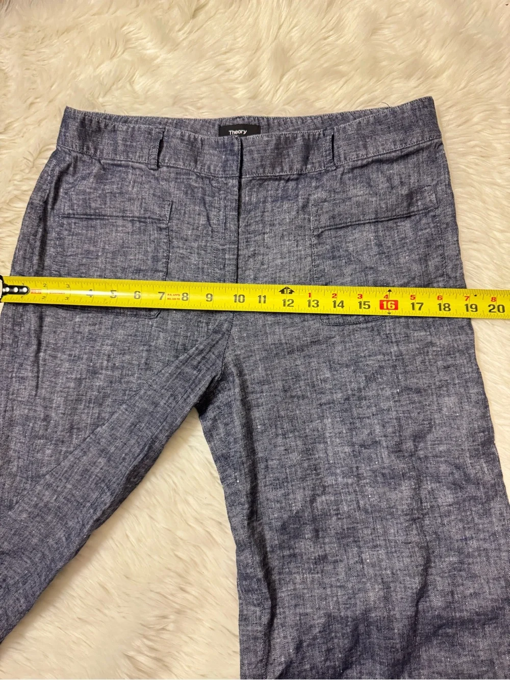 Theory | Pants & Jumpsuits | Theory Wide Leg Pants Womens Blue Linen ...